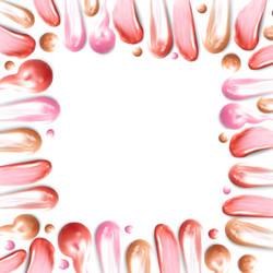 Smears lipstick border on white background Vector Image
