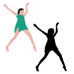 White background dancing girl no face Royalty Free Vector