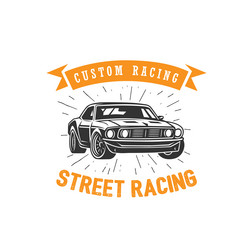 Car emblem street racing Royalty Free Vector Image