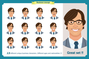 Face expressions of a businessman Royalty Free Vector Image