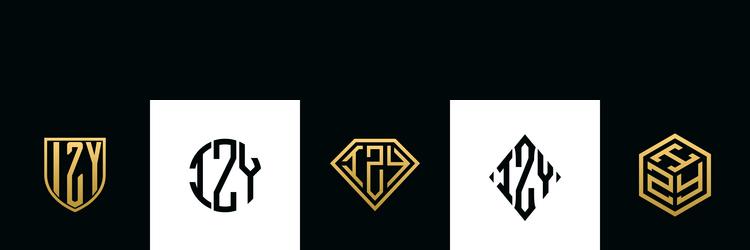 Initial letters jzi logo designs bundle Royalty Free Vector