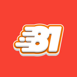 Number 81 3d speed modern icon Royalty Free Vector Image