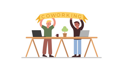 Coworking Cartoon Vector Images (over 15,000)