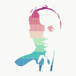 Silhouette of a female head face front view Vector Image