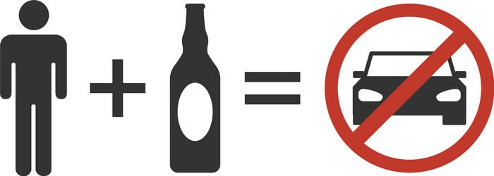 Drunk driving sign on white background Royalty Free Vector