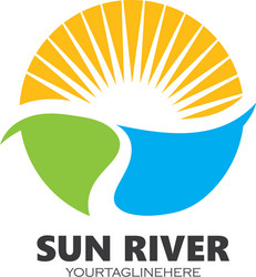 Sun river logo icon Royalty Free Vector Image - VectorStock