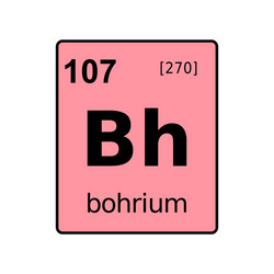 Bohrium bh periodic table element Royalty Free Vector Image
