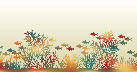 Sea reef corals seamless pattern marine abstract Vector Image