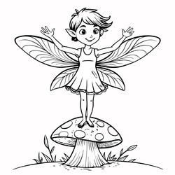 Fairy tale line art for coloring book Royalty Free Vector