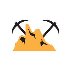 Stone gold miner underground logo Royalty Free Vector Image