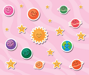 Space cartoons set design Royalty Free Vector Image