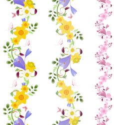 Collection horizontal seamless borders with spring