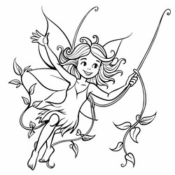 Fairy tale line art for coloring book Royalty Free Vector