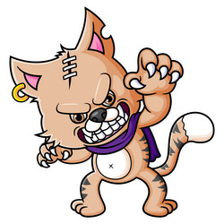 Angry cat cartoon character Royalty Free Vector Image