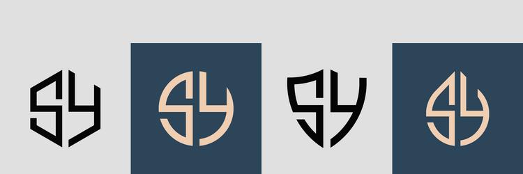 Creative simple initial monogram sy logo designs Vector Image