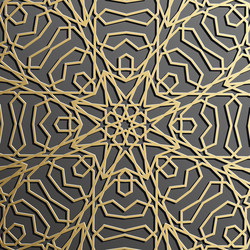 Gold islamic pattern on black background Vector Image