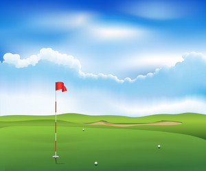 Golf course view Royalty Free Vector Image - VectorStock