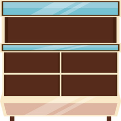 Empty supermarket shelf isolated cartoon Vector Image