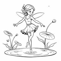 Fairy tale line art for coloring book Royalty Free Vector
