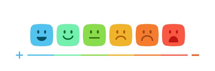 Rating level scale emoji concept Royalty Free Vector Image