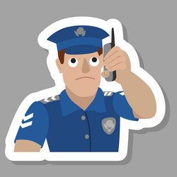 Policeman talking Royalty Free Vector Image - VectorStock