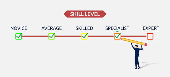 Enhance level skill increasing skills Royalty Free Vector