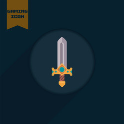 Isolated colored retro videogame sword medieval Vector Image