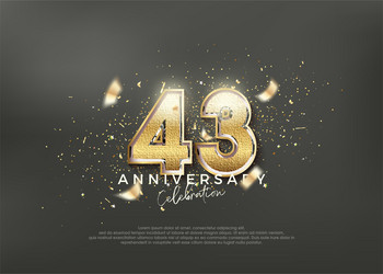 Golden number 43rd premium design with luxurious Vector Image