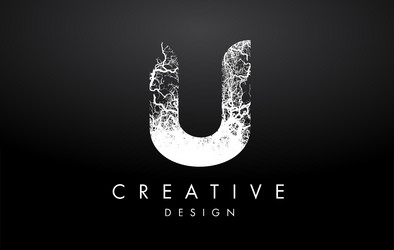 Letter u design logo with creative tree branch Vector Image