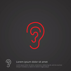 Ear outline symbol dark on white background logo Vector Image