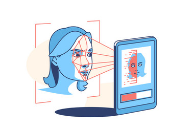 Concept of face scanning accurate facial Vector Image