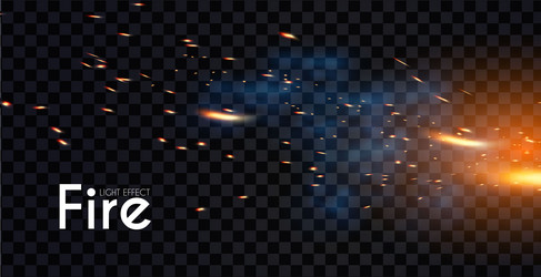 Fire transparent light effect with flying sparkls Vector Image