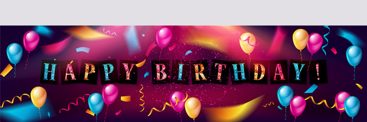 Happy birthday horizontal celebrate with balloons Vector Image