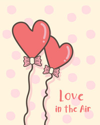 Happy valentines day hot air balloon valentines Vector Image
