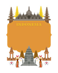 Indonesia landmarks frame Royalty Free Vector Image