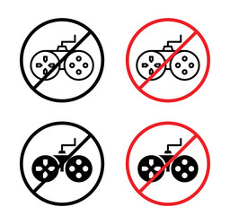 No game icon set forbidden gammer banner symbol Vector Image