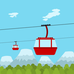 One continuous line drawing of cable car Vector Image