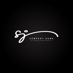 Initial letter sj logo - hand drawn signature Vector Image