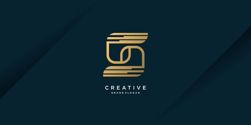 Letter s logo with modern unique golden concept Vector Image