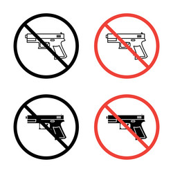 No gun icon set prohibition safety control symbol Vector Image