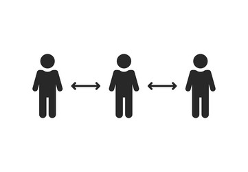 Safe distance between walking people Royalty Free Vector