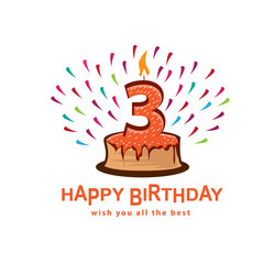 Birthday Third Kids Vector Images (over 100)