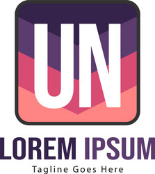 Un letter logo design creative modern letters Vector Image