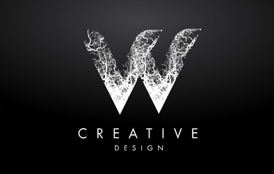 Letter w design logo with creative tree branch Vector Image