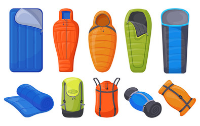 Camping backpack cartoon icon outdoor tourist bag Vector Image