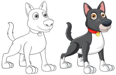 Cheerful cartoon dog with wagging tail Royalty Free Vector