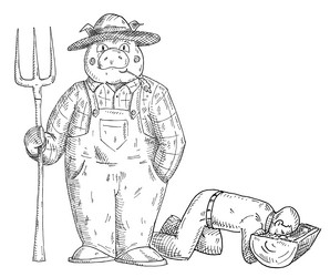 Cartoon Redneck Animal Vector Images (24)