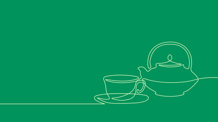 Single continuous line art coffee cup tea Vector Image