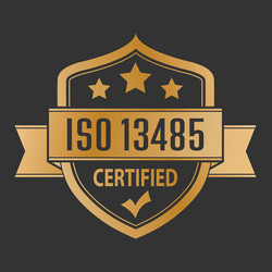 Iso 13485 the logo of standardization Royalty Free Vector