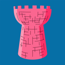 Castle tower medieval ancient fortress isolated Vector Image